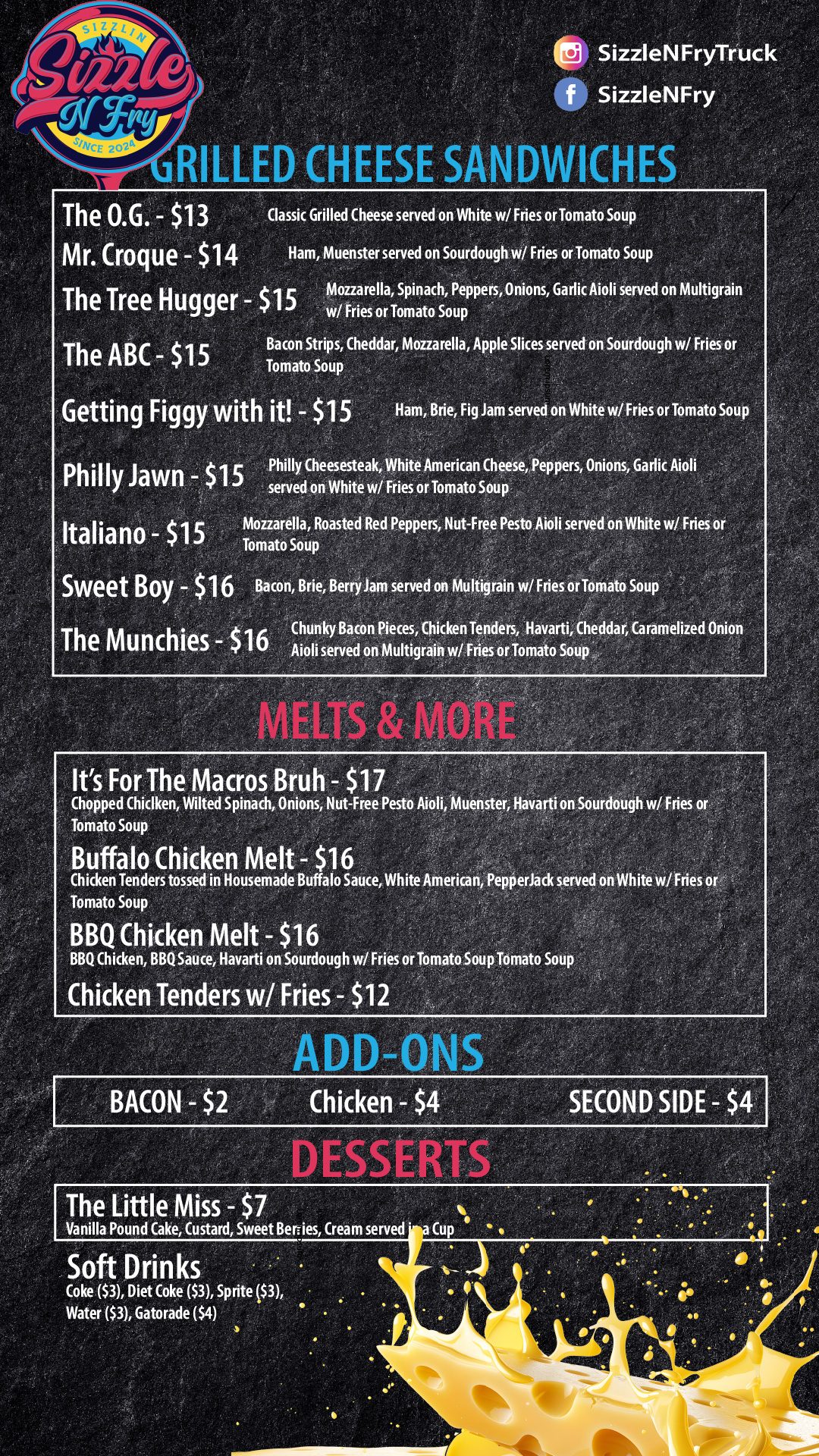 Menu - Sizzle N Fry Food Truck