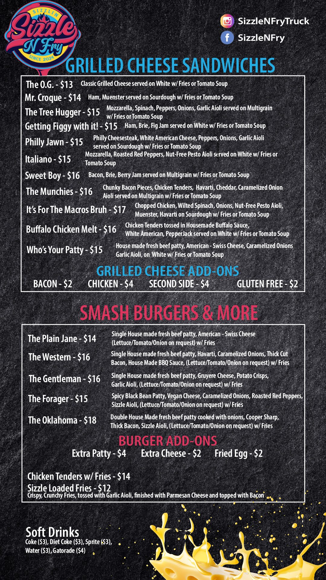 Menu - Sizzle N Fry Food Truck